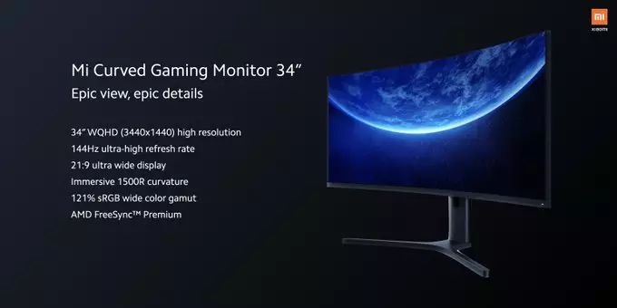 MI zakrivili gaming monitor 34