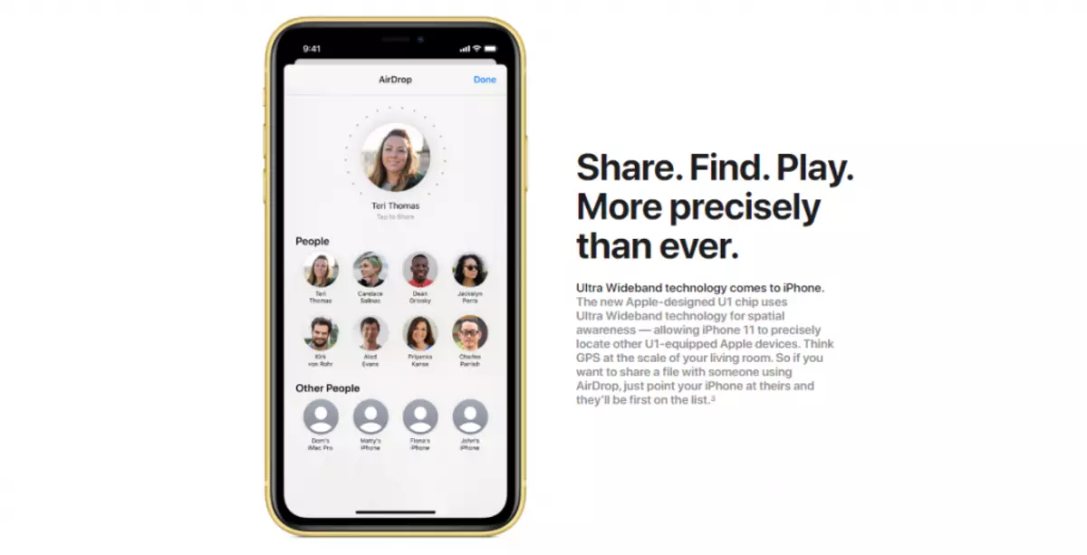 IPhone 11-де жаңа AirDrop функциясы: Аудару үшін нысанды таңдау үшін смартфонды бағыттаңыз