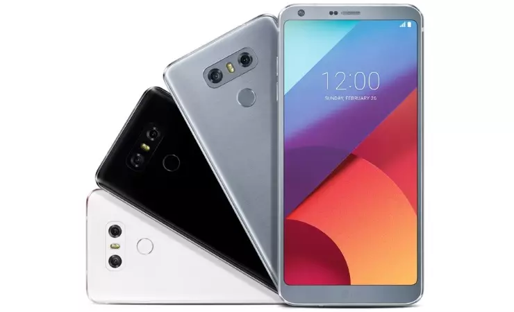 LG G6 in swart, wit en platinum kleure