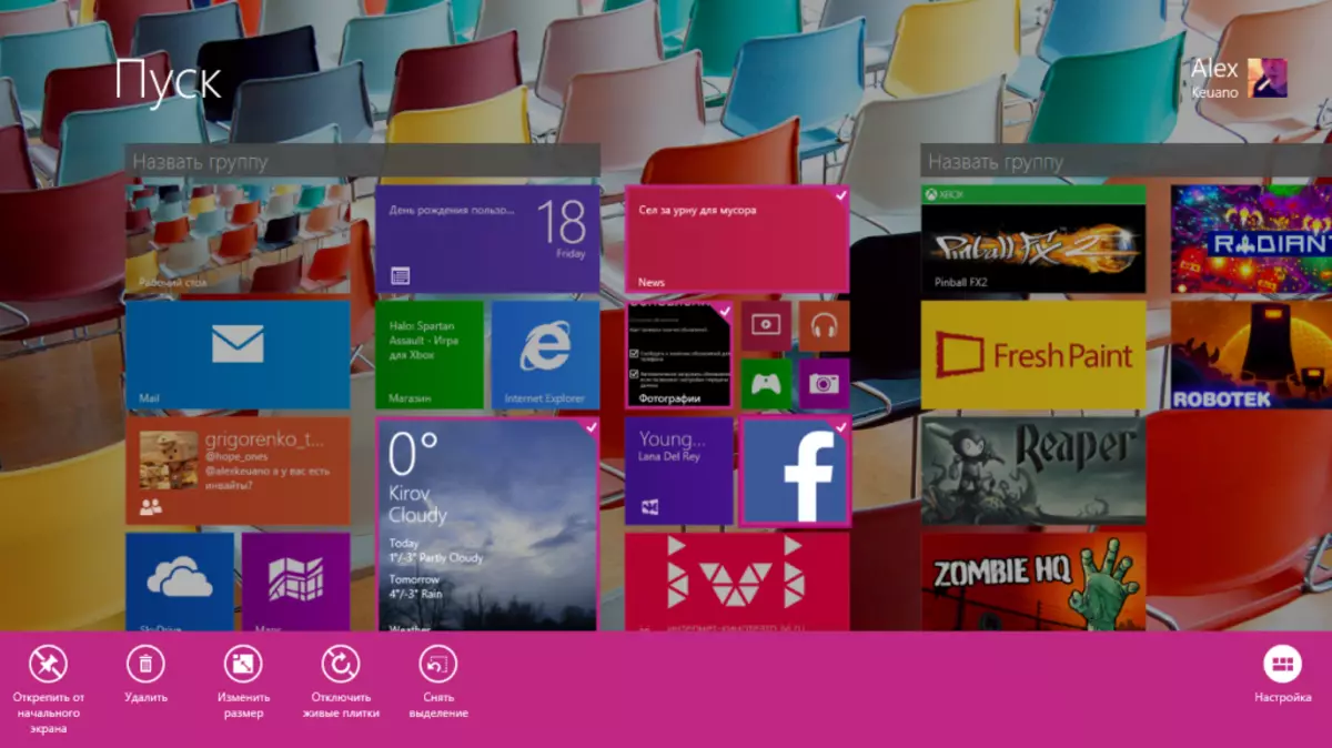 Práce s dlaždicemi v systému Windows 8.1