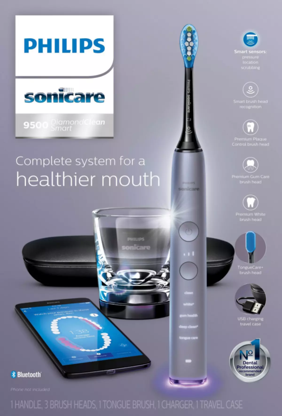 फिलिप्स sonicare डायमंडलियन स्मार्ट 9500