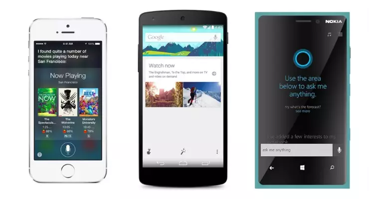 Cortana, Google Nou en Siri
