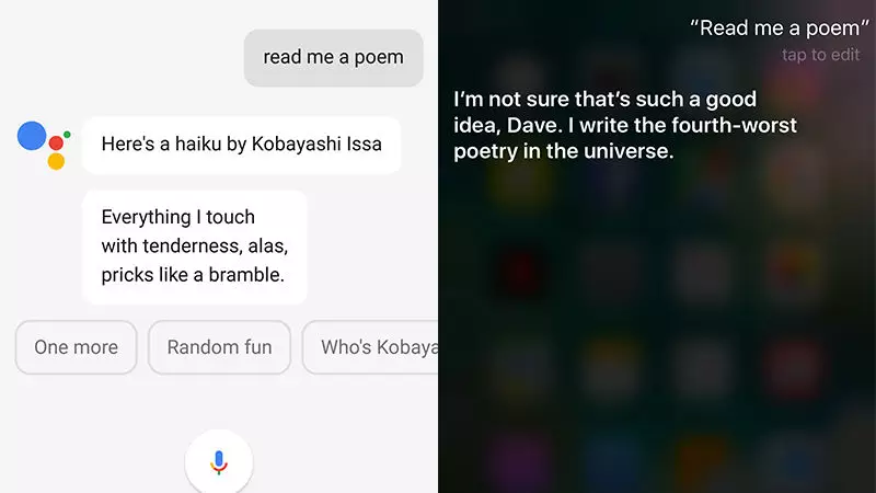 Cynorthwy-ydd Google vs Siri