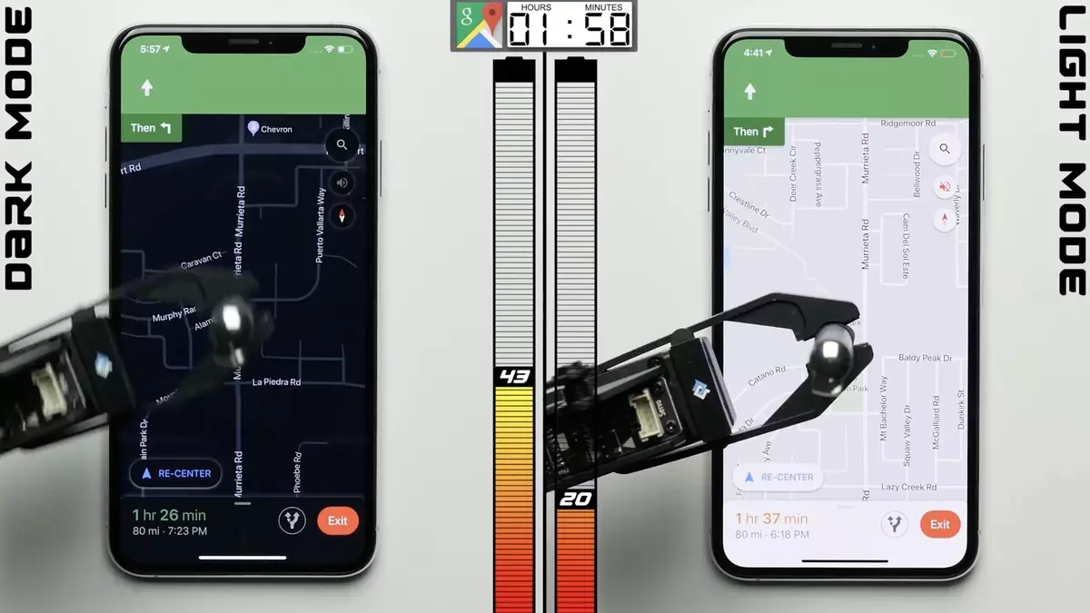 Dark iOS 13 mode kwa kiasi kikubwa anaokoa malipo ya betri. Hii ilionyesha mtihani wa roboti