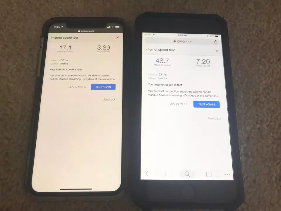Jaunais iPhone zaudē interneta ātrumu ar veciem modeļiem. Un pat android viedtālruņi 25559_2