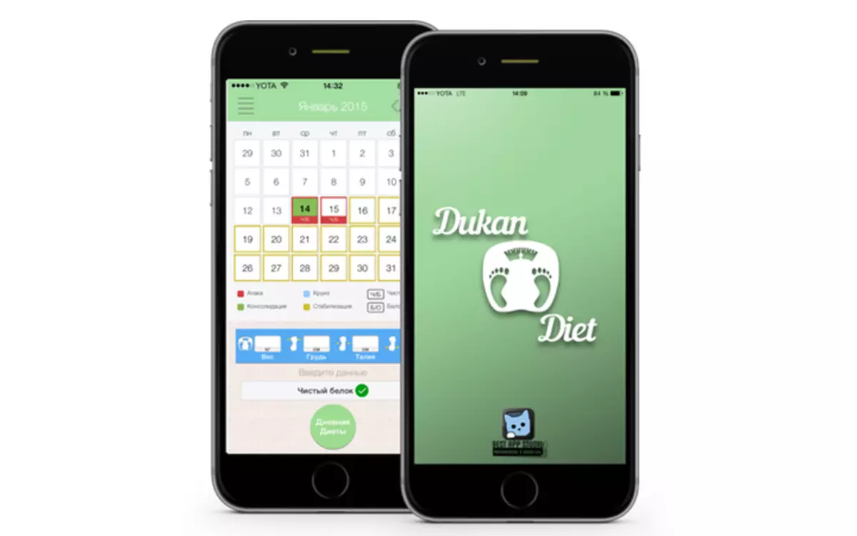 Descrición xeral da aplicación Ducana Diet + Diario