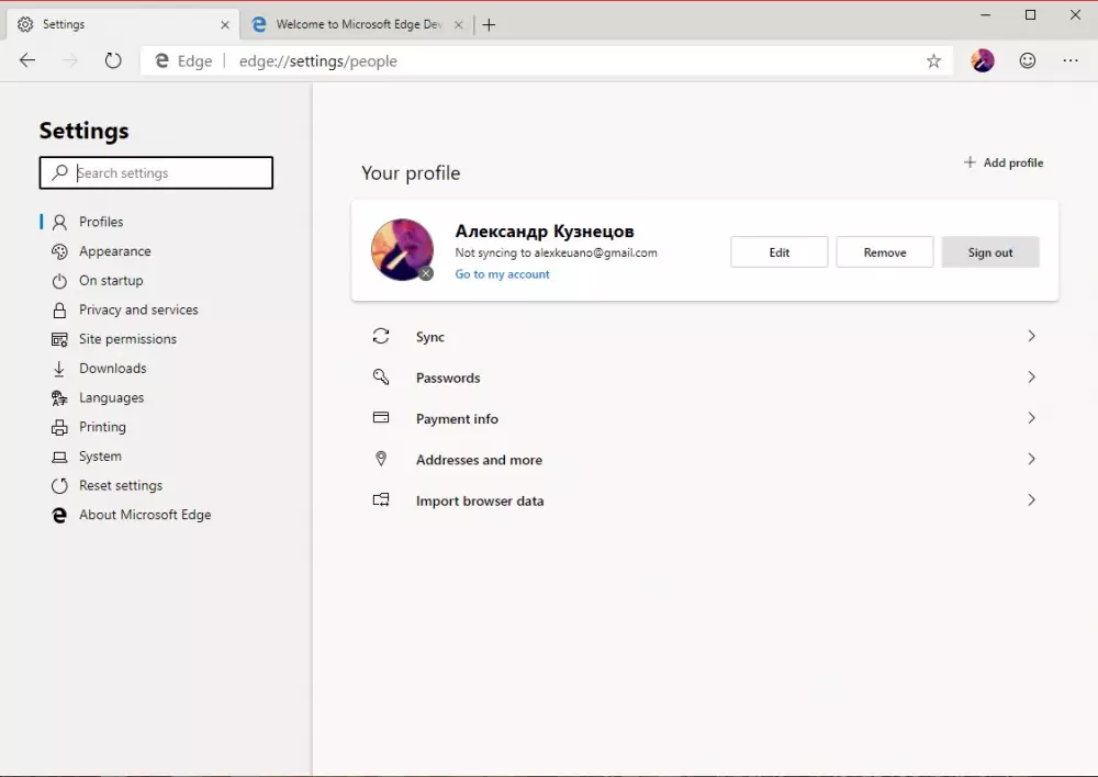 New Microsoft Edge - dengan dukungan untuk ekstensi dari Chrome dan membaca dengan keras dalam bahasa Rusia 28873_3