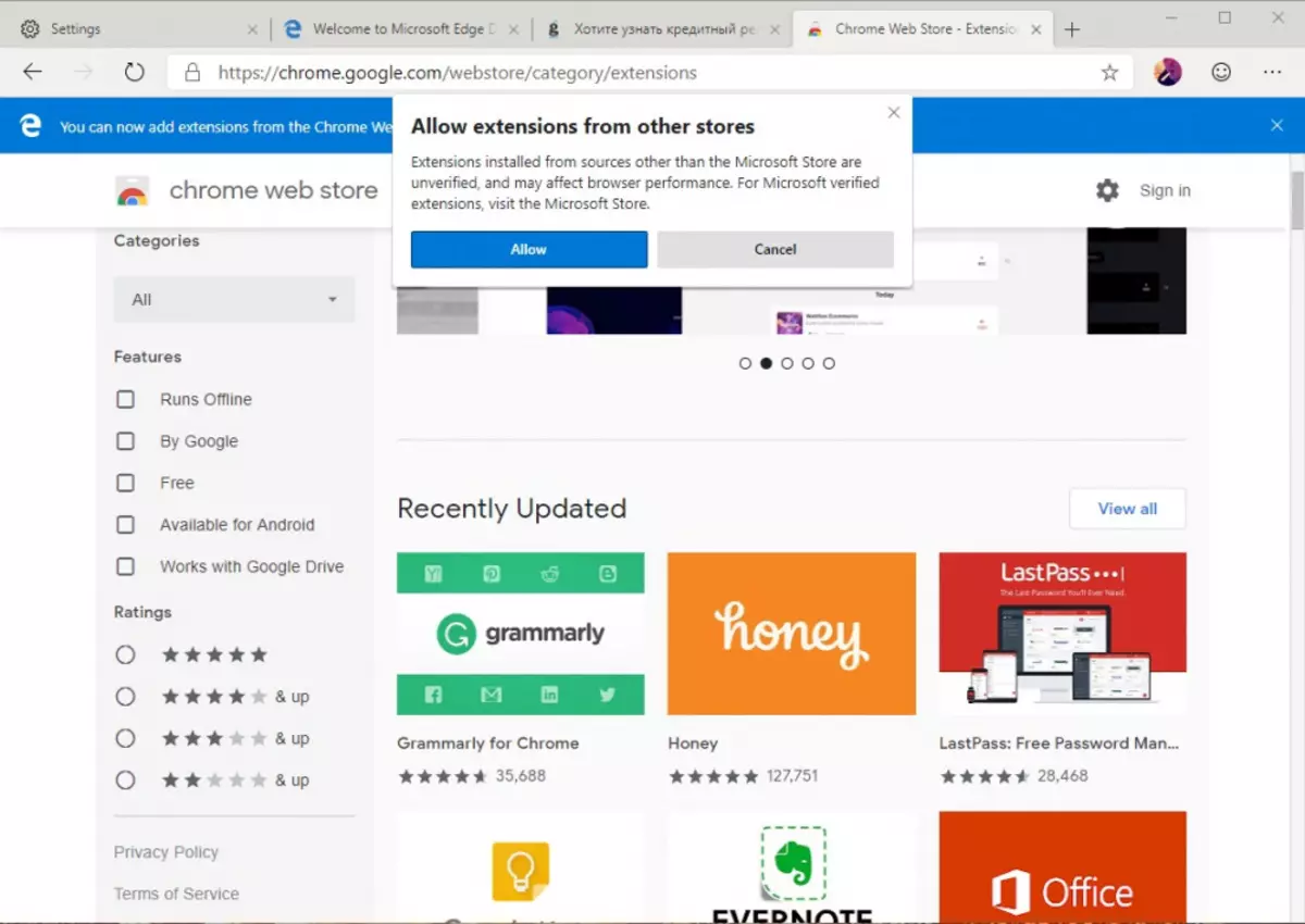 New Microsoft Edge - dengan dukungan untuk ekstensi dari Chrome dan membaca dengan keras dalam bahasa Rusia 28873_6