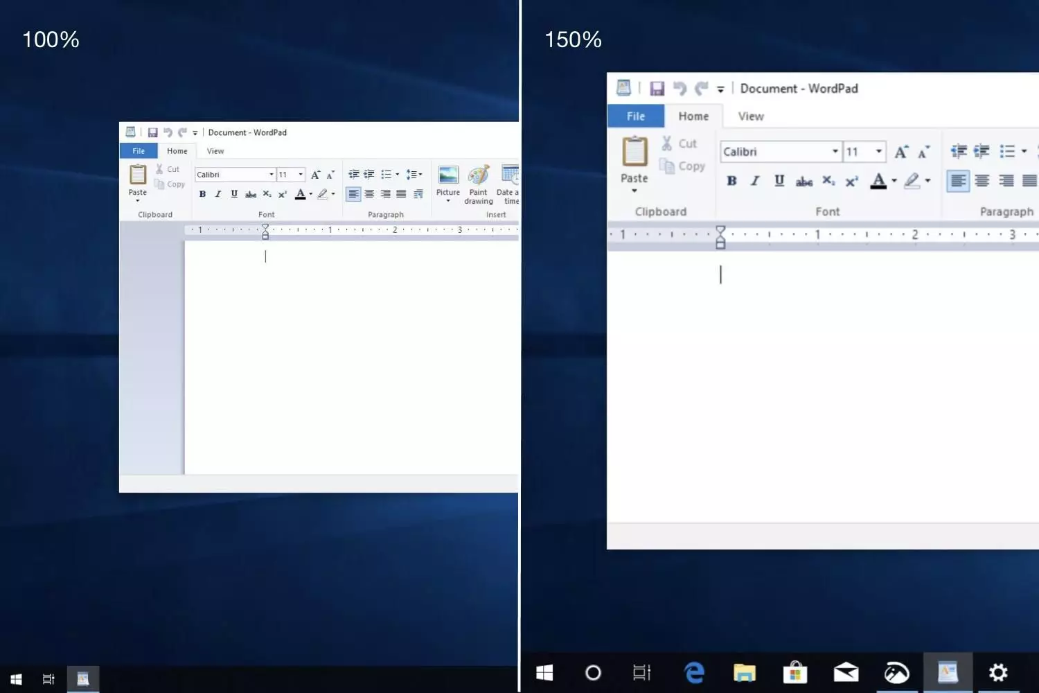 Fotos a pedido do Windows 10 Scaling