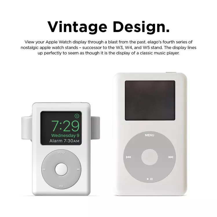 Vokatra amin'ny andro: Elago W6 Stand, izay mihodina ny Apple Watch ao amin'ny iPod Classic 31864_3