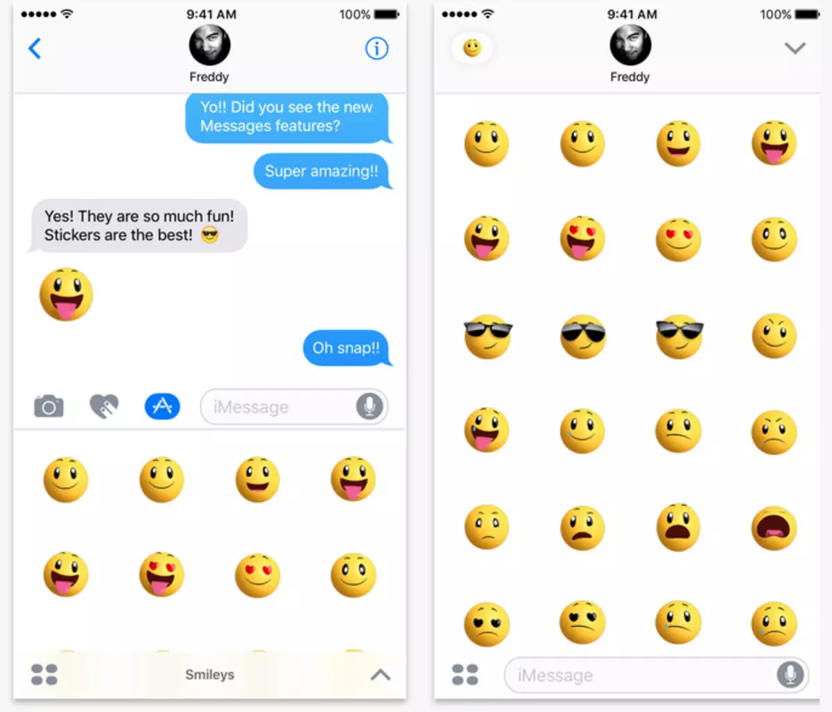 Apple huet 4 Set vu Sticker fir Imessage an iOS 10 erausbruecht