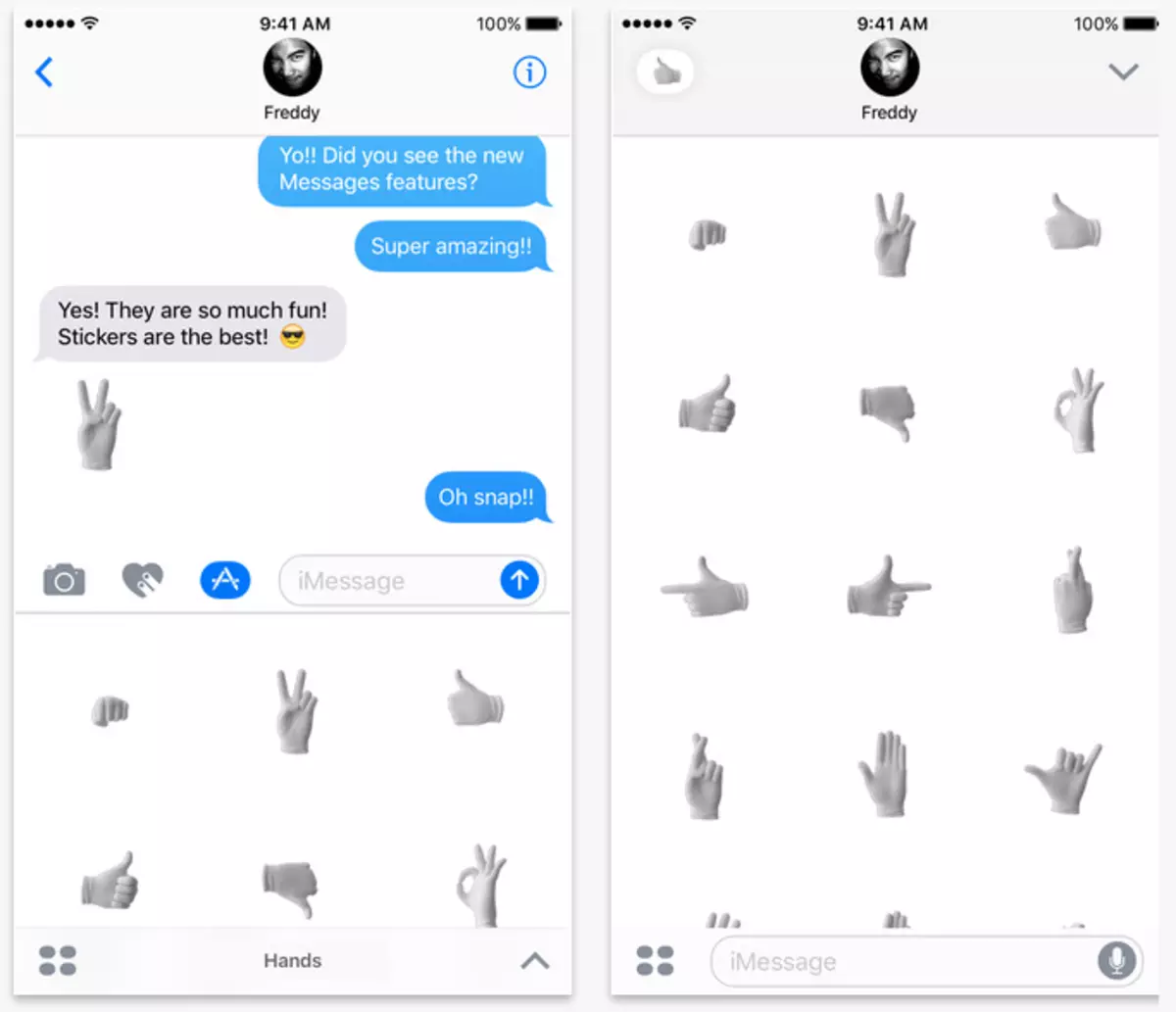 Apple huet 4 Set vu Sticker fir Imessage an iOS 10 erausbruecht