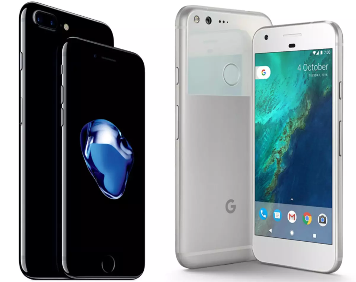 Համեմատության համար Google Pixel եւ Apple iPhone 7