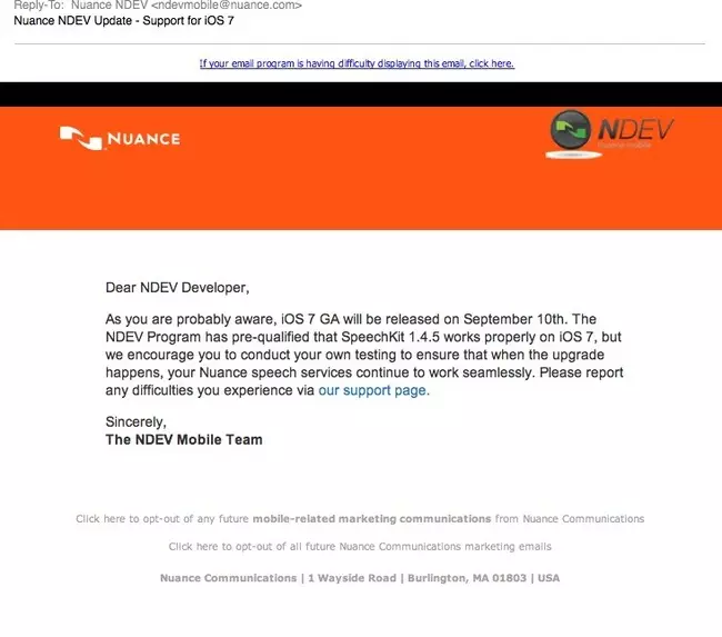 Nuance IOS 7.