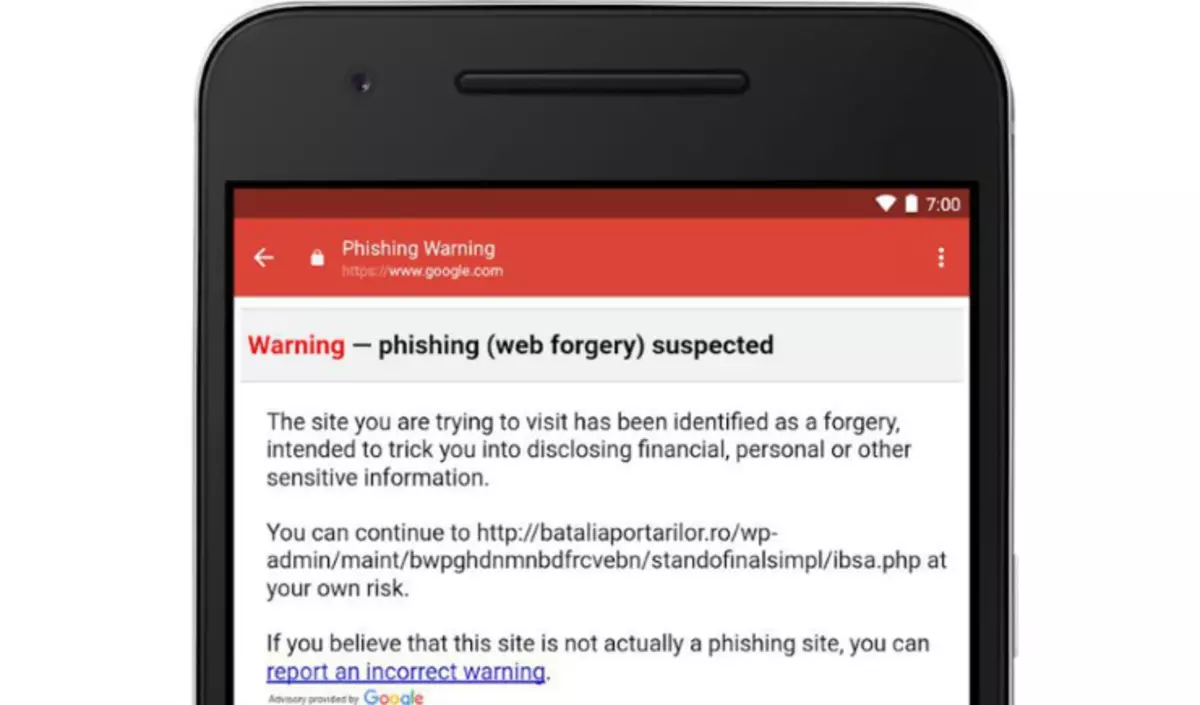 Gmail har en advarsel om phishing-websteder 3852_1