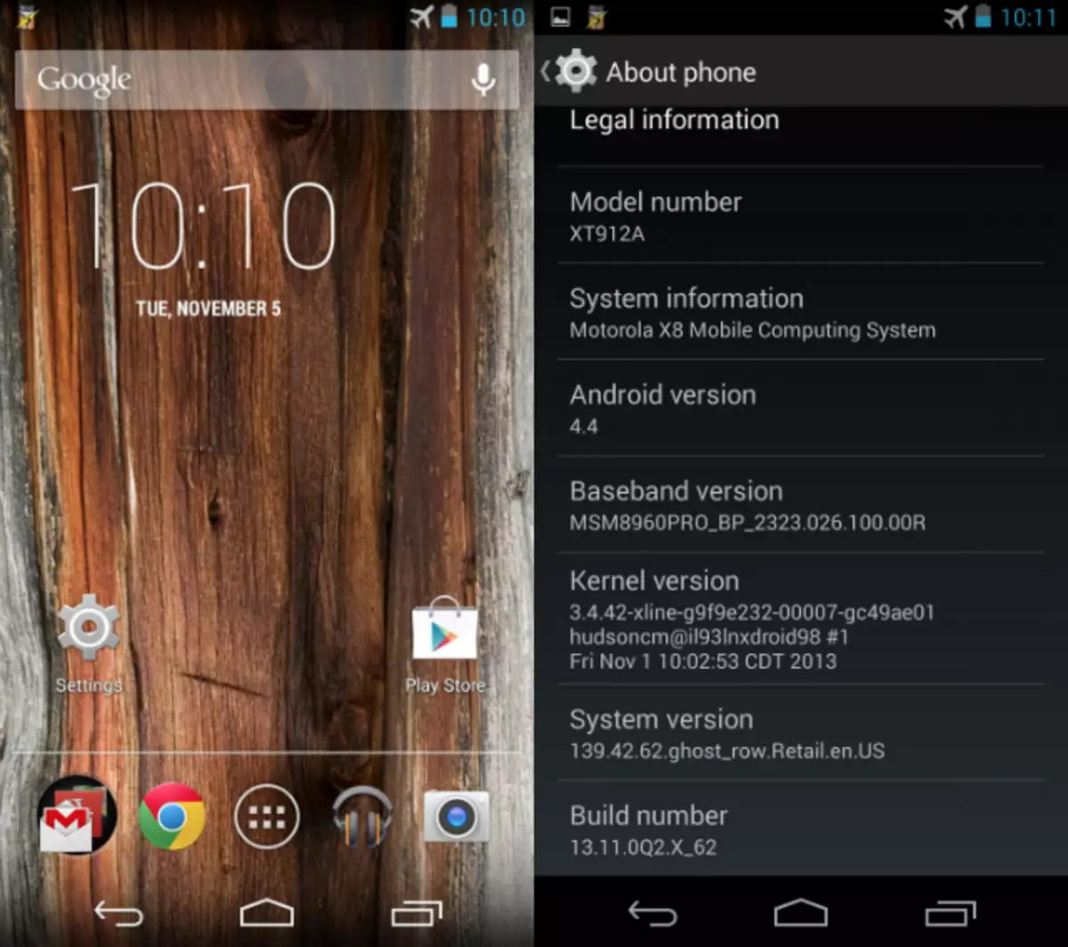 KitKat ທີ່ Motorola Moto X