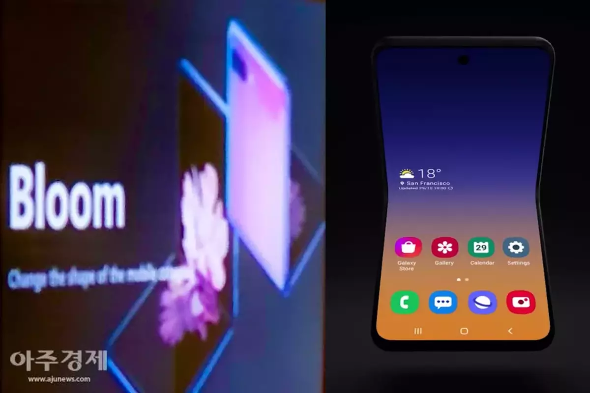 Samsung viste hemmelig en ny folding smarttelefon. Slik vil det 4666_1