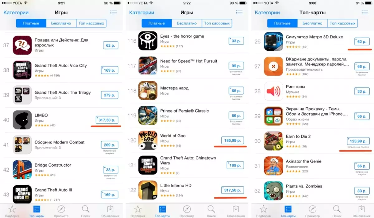 Novos prezos na App Store